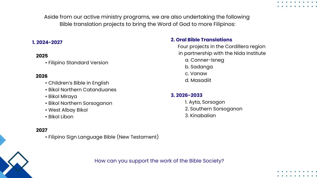 Be a Donor - Philippine Bible Society